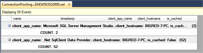 Using Extended Events to Detect Connection Pooling
